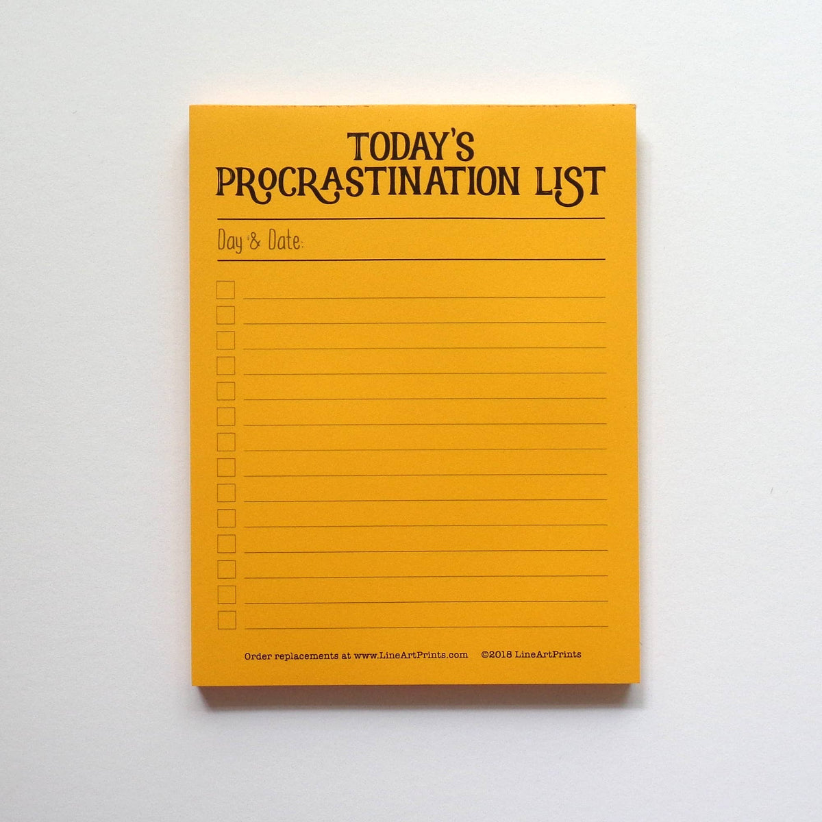 LineArt Prints™ - Today's Procrastination List | (Lined) Notepad – FATE
